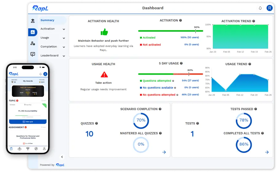 RapL- Elevate Your Workforce | Best Microlearning App for training